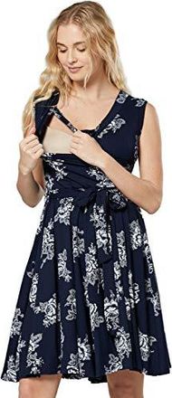 Happy Mama Femme Robe Patineuse dallaitement Maternité Double Couches. 078p (Couleur 1, 42, XL)