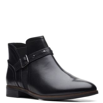 Clarks Damen Trish Strap Chelsea-Stiefel, Schwarzes Leder, 37.5 EU