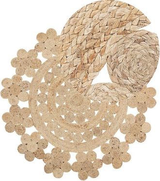 Beliani Beliani - Tapis Boho Rond Diamètre ø 120 cmen Jute Tressée Beige Birecik