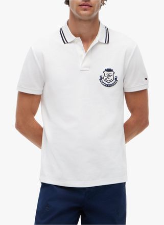 Tommy Hilfiger Polo droit &agrave; logo en coton m&eacute;lang&eacute;