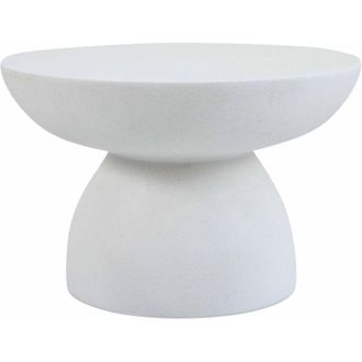 Oviala Table basse de jardin ronde diam 60 cm effet b&eacute;ton lisse