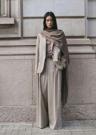 Mango Blazer Anzug aus Wollmischung mittelbraun - Damen - XXS - MANGO