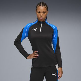 Puma Haut de football &agrave; col zipp&eacute; IndividualBLAZE Femme, V&ecirc;tements, Noir, L