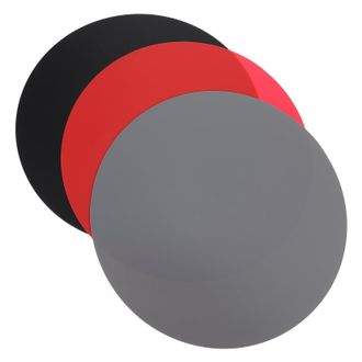 Cabilock 3 St&uuml;ck Silikon Tischset Rund Hitzebest&auml;ndige rutschfeste Silikon Platzsets Flexible Isoliermatten f&uuml;r Hei&szlig;e T&ouml;pfe Mikrowelle Geeignet in Rot Schwarz 