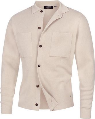 Indicode Sommerjacke Herren INBellino Cardigan Herrenstrickjacke Moderne Strickjacke mit Kentkragen und Brusttaschen