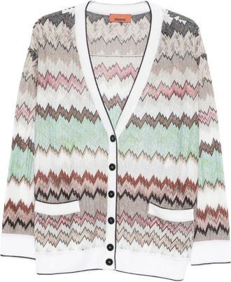 Missoni Femme, Pulls, Multicolore, Taille: 40 FR Zig Zag Cardigan
