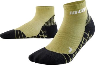 CEP HIKING LIGHT MERINO LOW CUT SOCKS REDESIGN für Herren | Wandersocken aus Merinowolle mit Kompression | Trekkingsocken für leichte Beine in olive | Grö