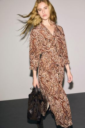 Gerard Darel Robe chemise cintr&eacute;e imprim&eacute;e - CYRA - Caramel