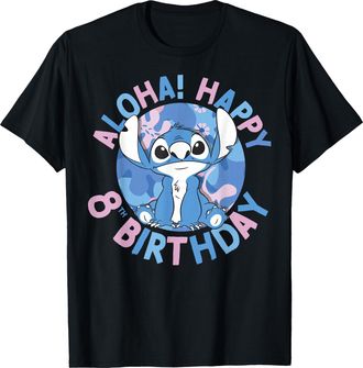 Disney Lilo & Stitch Aloha Happy 8th Birthday T-Shirt