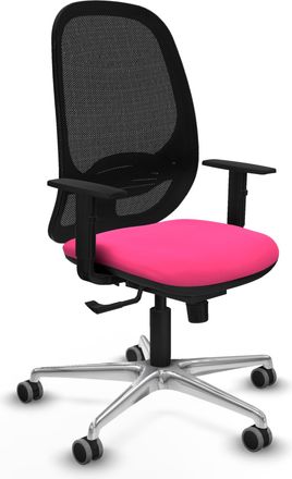 Piqueras y Crespo Rosa Schreibtischstuhl mit 1D-Armlehnen, h&ouml;henverstellbare Lendenwirbelst&uuml;tze, mit 3 Positionen und Schneideschaum, Schwarz/Rosa