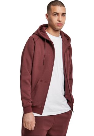 Urban Classics Herren Kapuzenpullover Zip Hoody, Sweatjacke mit Rei&szlig;verschluss f&uuml;r M&auml;nner, Loose Fit, L, Cherry