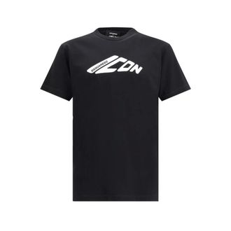Dsquared2 Homme, Tops, Noir, Taille: S T-shirt en coton avec logo contrastant