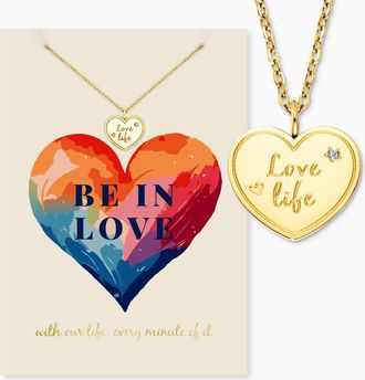 Engelsrufer Grußkarte Love mit Halskette Edelstahl Gold - Geschenkidee für sie - Stilvoller Liebesgruß mit Schmuck in Goldoptik