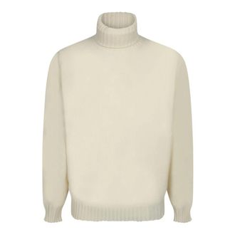 Dell'Oglio Gerippter Rollkragenpullover - - Knitwear - Herren - Wei&szlig; - M