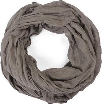 Miobo &Eacute;charpe en boucle froiss&eacute;e - Couleur unie - 70 x 180 cm - Pour printemps, &eacute;t&eacute;, automne, anthracite rond, 180 x 70 cm