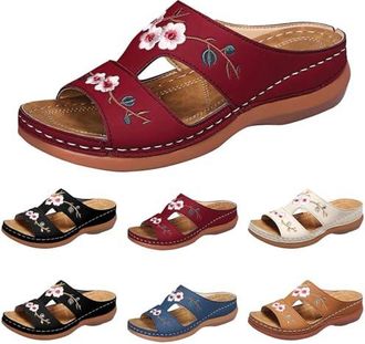 Generic Sandales orthop&eacute;diques compens&eacute;es pour femme, avec soutien de la vo&ucirc;te plantaire, sandales d&eacute;t&eacute; confortables, habill&eacute;es et d&eacute;contract&eacute;es, sandales de 