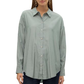 Vero Moda Damen Vmnora Ls Oversize Shirt WVN Ga Noos, Laurel Wreath, X-Small