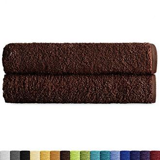 Eiffel Textile Frottee-Handtücher, 400 g, 100% ägyptische Baumwolle, Braun, Bettlaken, 100 x 150 cm, 2 Stück