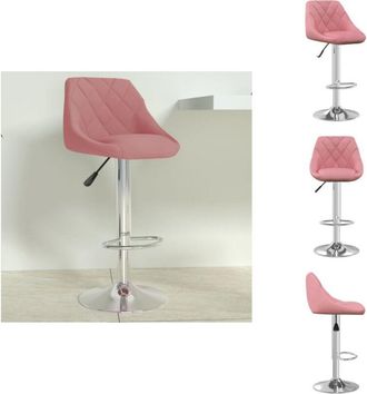 vidaXL Vidaxl - Tabouret de bar Rose Velours - Tabouret De Bar - Tabouret De Comptoir - Chaise De Bar - Chaise De Comptoir - Fauteuil De Bar