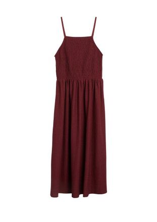 s.Oliver Midikleid Kleid Spaghettitr&auml;gerkleid mit Smok-Detail