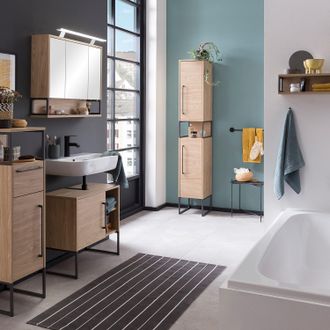 Schildmeyer home24 Hochschrank Limone 30cm Braun/Eiche Hell Dekor