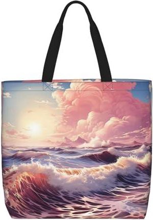 Generic Ciel Roses Oc&eacute;an Sac Fourre-Tout Pliable Sacs De Courses D&eacute;contract&eacute; Sac Courses Pour Quotidienne Shopping Plage