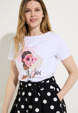 More & More Sweatjacke T-Shirt mit Frontprint
