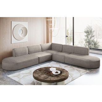 KAISER Ecksofa Designer Corner modena stoff Poso, viele Farben Hellbraun