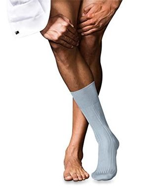 Falke No. 10 M So coton unies 1 paire, Chaussettes Homme, Bleu Light Blue 6594, 41-42