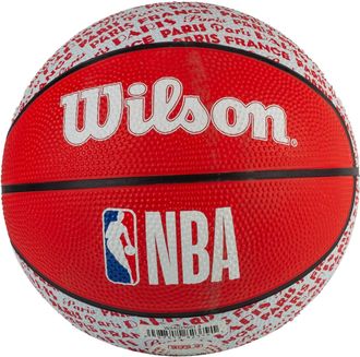 Wilson NBA City Paris Mini Ball WZ4033001XB, Unisex basketballs, Red, 3 EU
