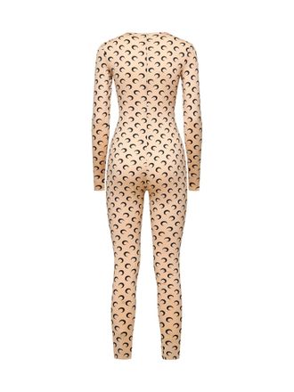 Marine Serre Monogram-Print Bodysuit - Beige