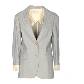 Alysi Femme, Vestes, Gris, Taille: 40 FR Blazer Lino Stretch Monopetto