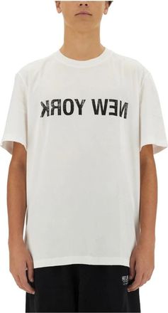Helmut Lang Homme, Tops, Blanc, Taille: S NY Belt Tee.mal LT A