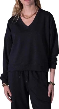 Anonym Apparel Ad&egrave;le Oversized V-neck Sweatshirt - - Sweatshirts & Hoodies - Damen - Schwarzk - M