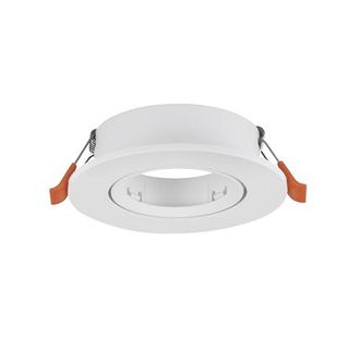 Eglo Einbaustrahler Barranco, Spot Deckenleuchte schwenkbar, runder Einbauspot ohne Leuchtmittel, Deckenstrahler aus wei&szlig;em Kunststoff, GU10 Fassung, &Oslash; 9 c