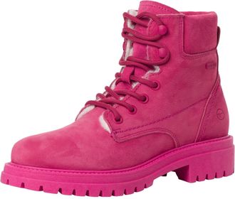 Tamaris Damen Schnürstiefel gefüttert Leder Blockabsatz Winter; FUXIA/pink; 36 EU