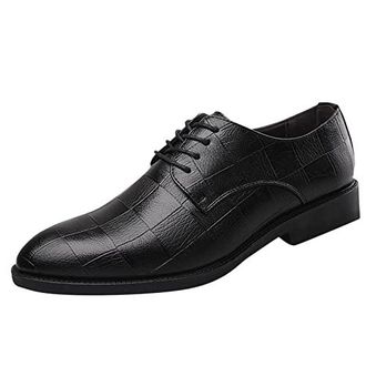 Generic Chaussures habill&eacute;es en cuir pour homme Derbys classiques vintage verni &agrave; lacets Oxfords Bout pointu Chaussures plates antid&eacute;rapantes Chaussures basse