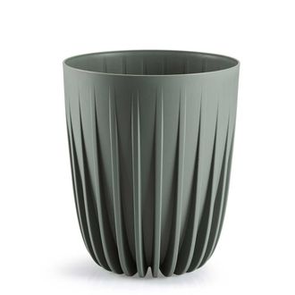 HowHomely Blumentopf aus Kunststoff 23 cm mit Pflanzk&uuml;bel Einsatz 19 cm Durchmesser - Langlebige und Leichte &Uuml;bertopf in gr&uuml;n f&uuml;r Deko Wohnzimmer Garten oder Te