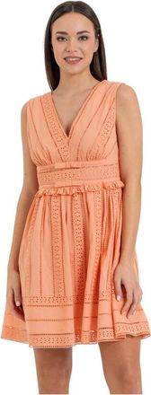 Kocca Femme, Robes, Rose, Taille: 38 FR Robe sans manches en coton &agrave; col en V