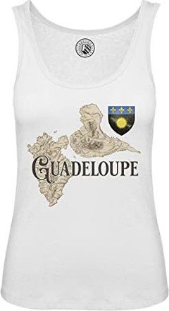 Fabulous Débardeur Femme Coton Blanc Guadeloupe 971 Département Ile Carte Ancienne Rare