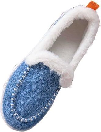 Generic Bottes de neige dhiver antidérapantes et confortables pour femme avec doublure en polaire, bleu clair, 40.5 EU