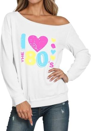 Generic 2026 Pull dautomne &agrave; Manches Longues sans Capuche pour Femme - sans Manches - &Eacute;paules d&eacute;nud&eacute;es - Haut d&eacute;contract&eacute; avec Motif imprim&eacute; pour Le Quotidien