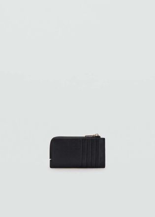 Mango Kartenetui mit Saffiano-Effekt und Rei&szlig;verschluss schwarz - Damen - Einheitsgr&ouml;&szlig;e - MANGO