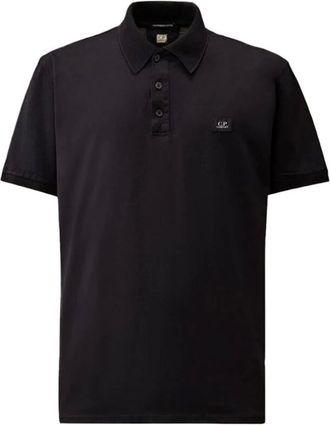 C.P. Company C.p. Company, Homme, Tops, Noir, Taille: L Mercerized Jersey Gasato Short Sleeve