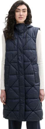 Tom Tailor Damen Longstyle Puffer Weste,10668 - Sky Captain Blue, XL