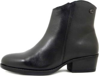 OSVALDO PERICOLI Bottines Femme en Cuir Noir, Talon Bas 4 cm - 14422, Noir, 38 EU