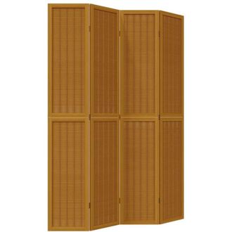 vidaXL 4-tlg. Raumteiler Braun Massivholz Paulownia Vidaxl