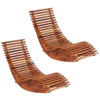 vidaXL Vidaxl - Chaises longues basculantes lot de 2 bois dacacia