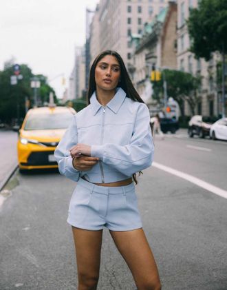 Cernucci ensemble bomber &agrave; col bleu clair