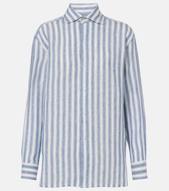 Ralph Lauren Collection Chemise Capri en lin &agrave; rayures